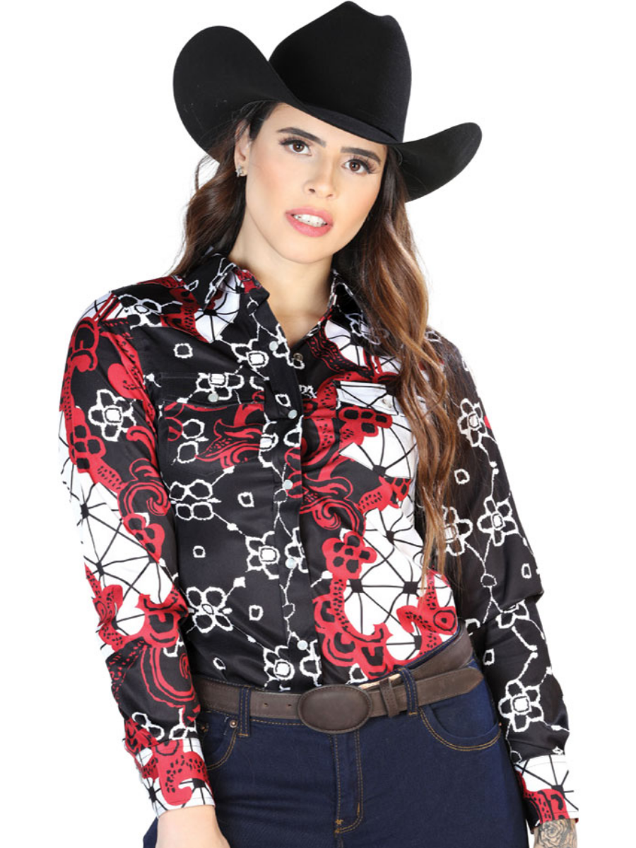 Camisa Vaquera Manga Larga Estampada Floral - Western Shirt – Bellash ...