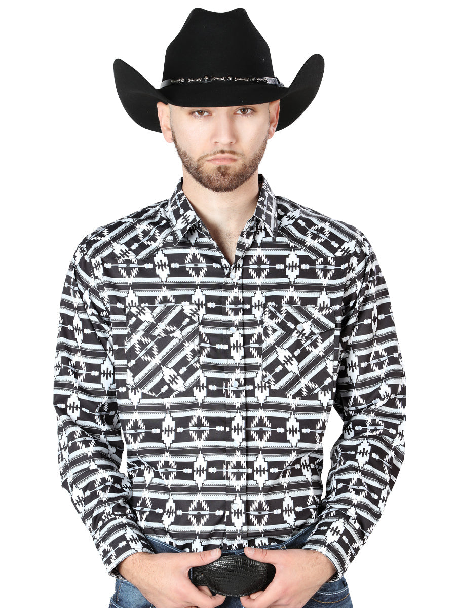 Camisa Vaquera Manga Larga Estampada - Western Shirt – Bellash Western