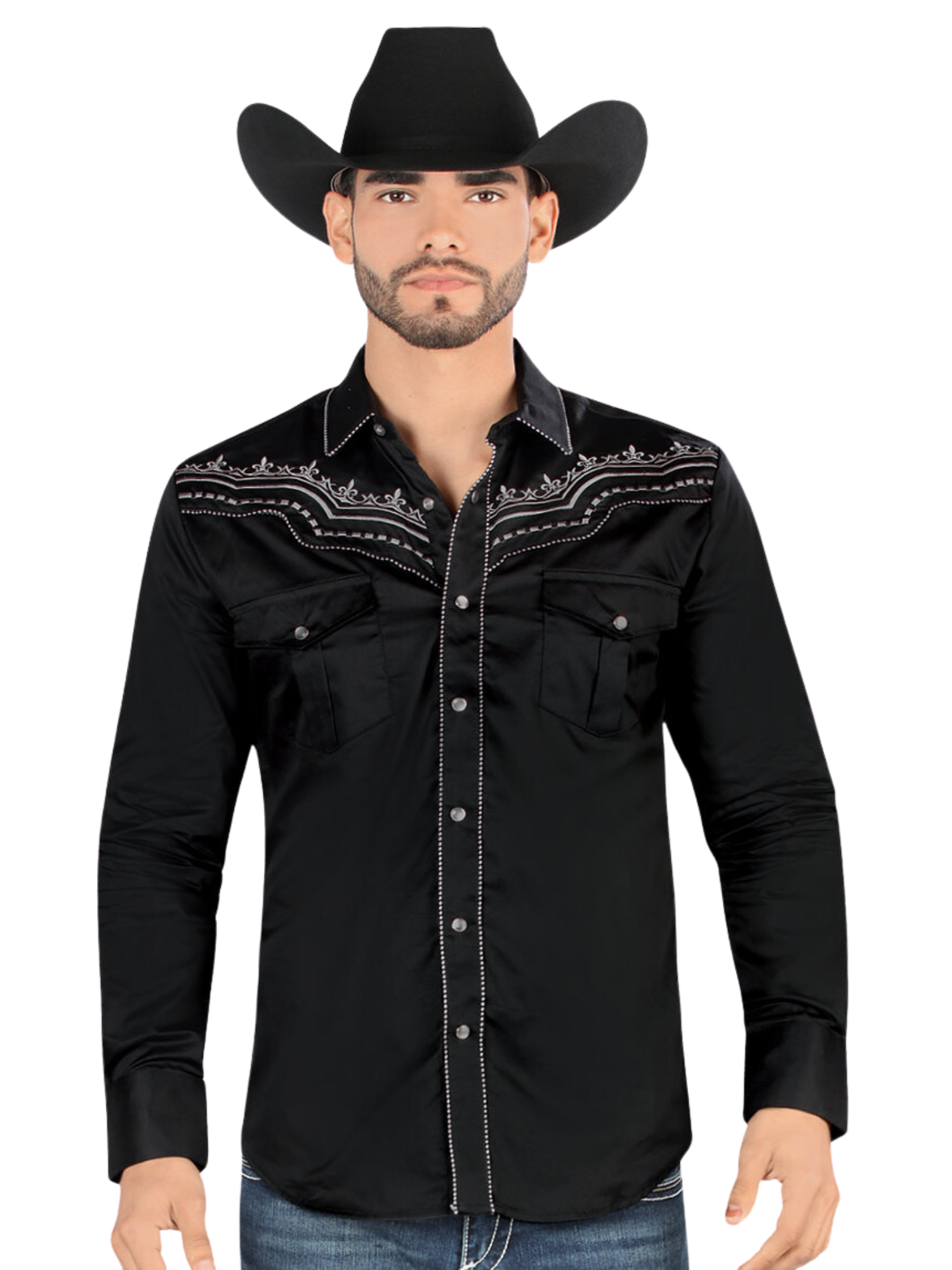 Long Sleeve Embroidered Denim Shirt - Western Shirt – Bellash Western