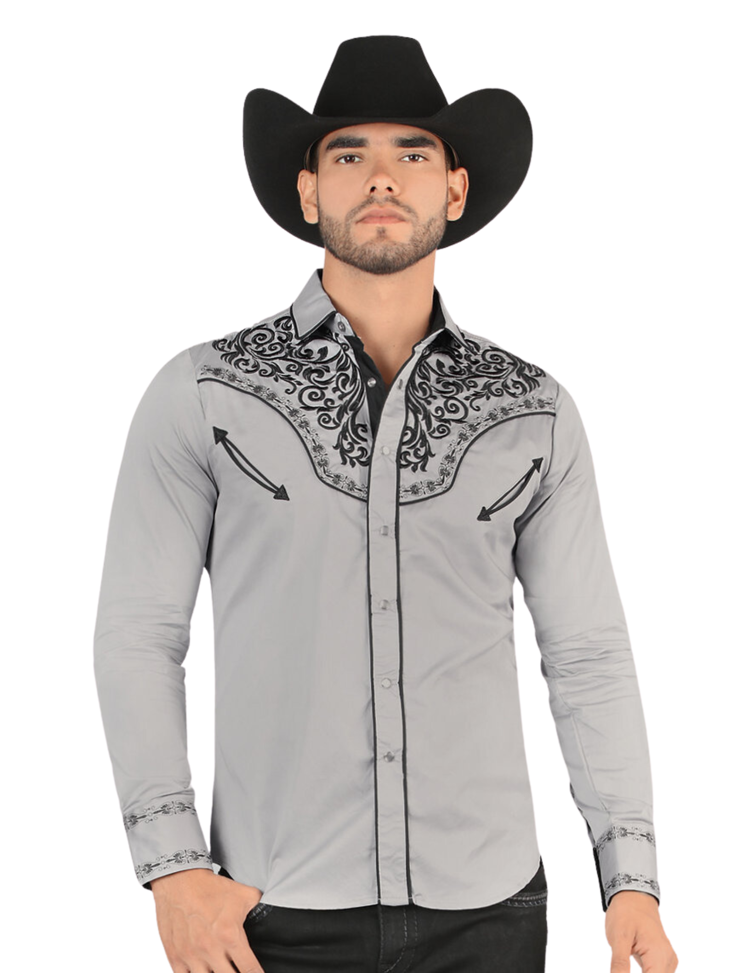 Long Sleeve Embroidered Denim Shirt - Western Shirt – Bellash Western